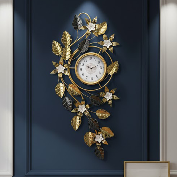 Vertical Golden Vine Wall Clock 105X60 cm-MM138 – Puzzle Gallery